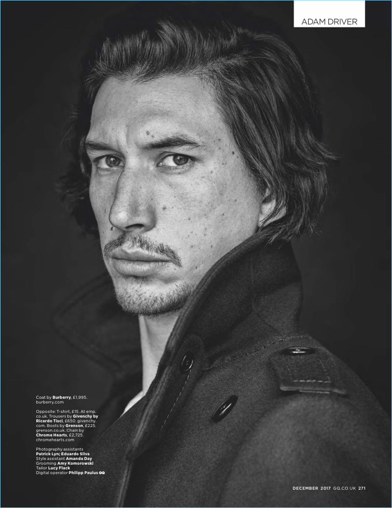 Adam Driver | British GQ | 2017 | Cover | Photo Shoot | Star Wars