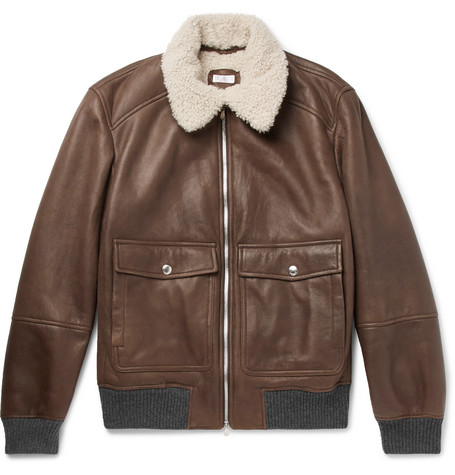 Brunello Cucinelli - Shearling Aviator Jacket - Brown – The Fashionisto