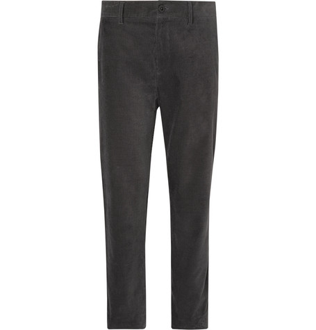 Mr P. - Dark-Grey Cotton-Corduroy Trousers - Dark gray – The Fashionisto