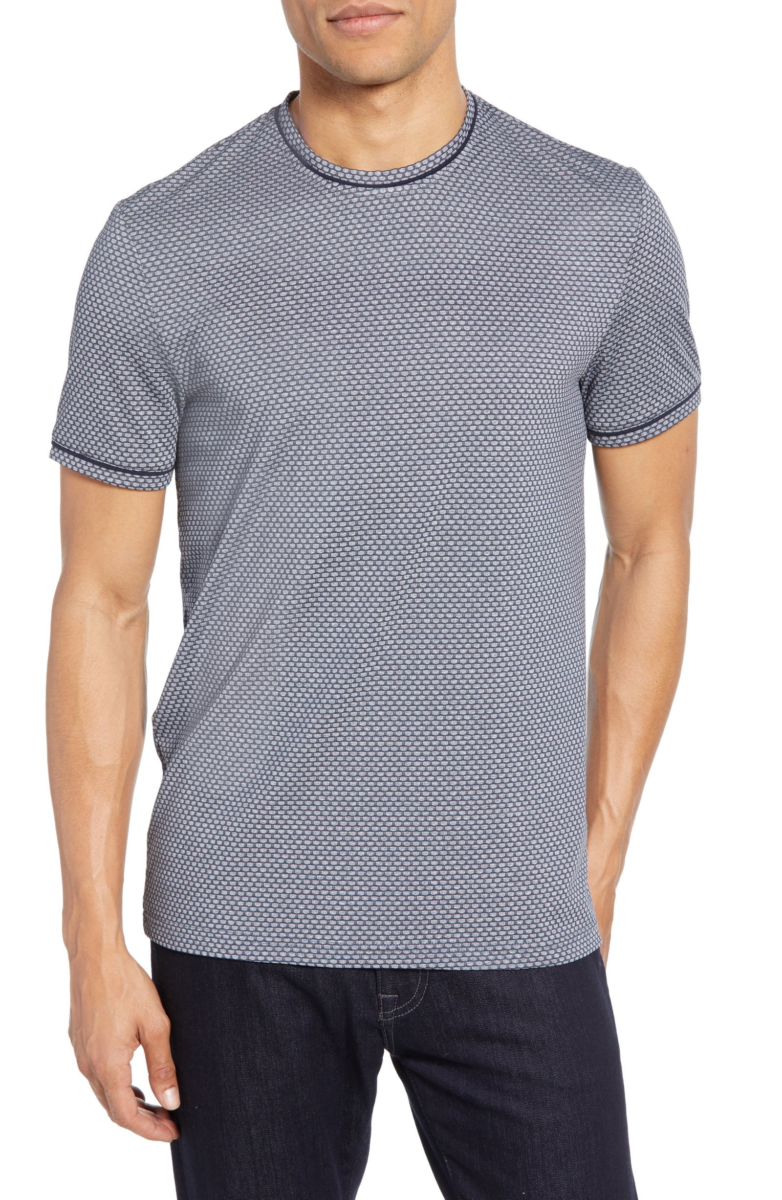 Men’s Vince Camuto Honeycomb Trim Fit T-Shirt, Size X-Small – Blue ...