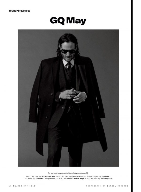 Keanu Reeves 2019 GQ Cover Photo Shoot