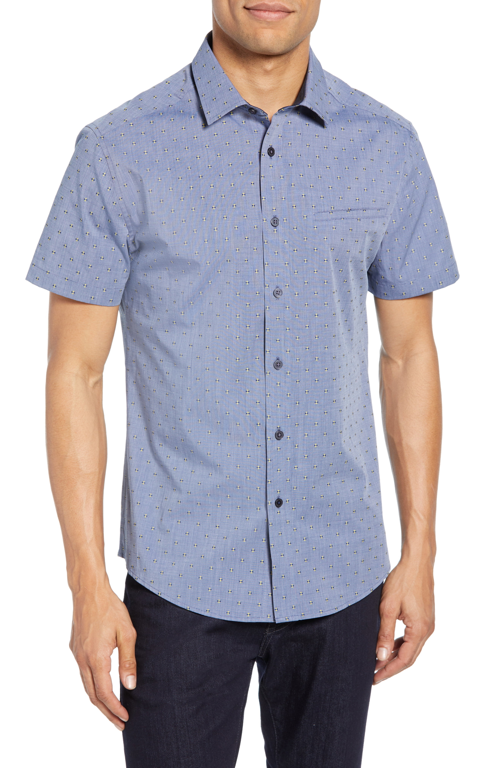 Men’s Vince Camuto Hacking Slim Fit Pocket Shirt, Size X-Small – Blue ...