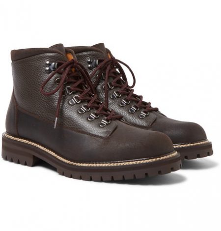 Mr P. – Jacques Shearling-Lined Waterproof Waxed-Suede And Full-Grain ...