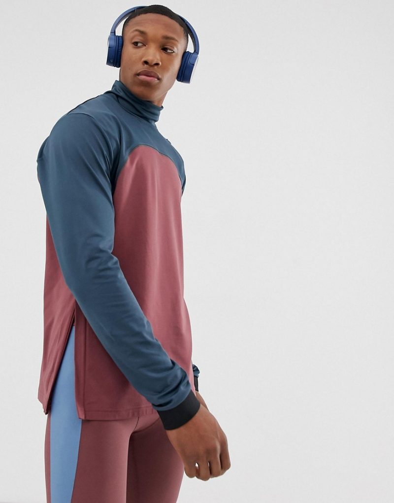 ASOS 4505 sweatshirt with mock neck and side zip vent – Multi | The ...