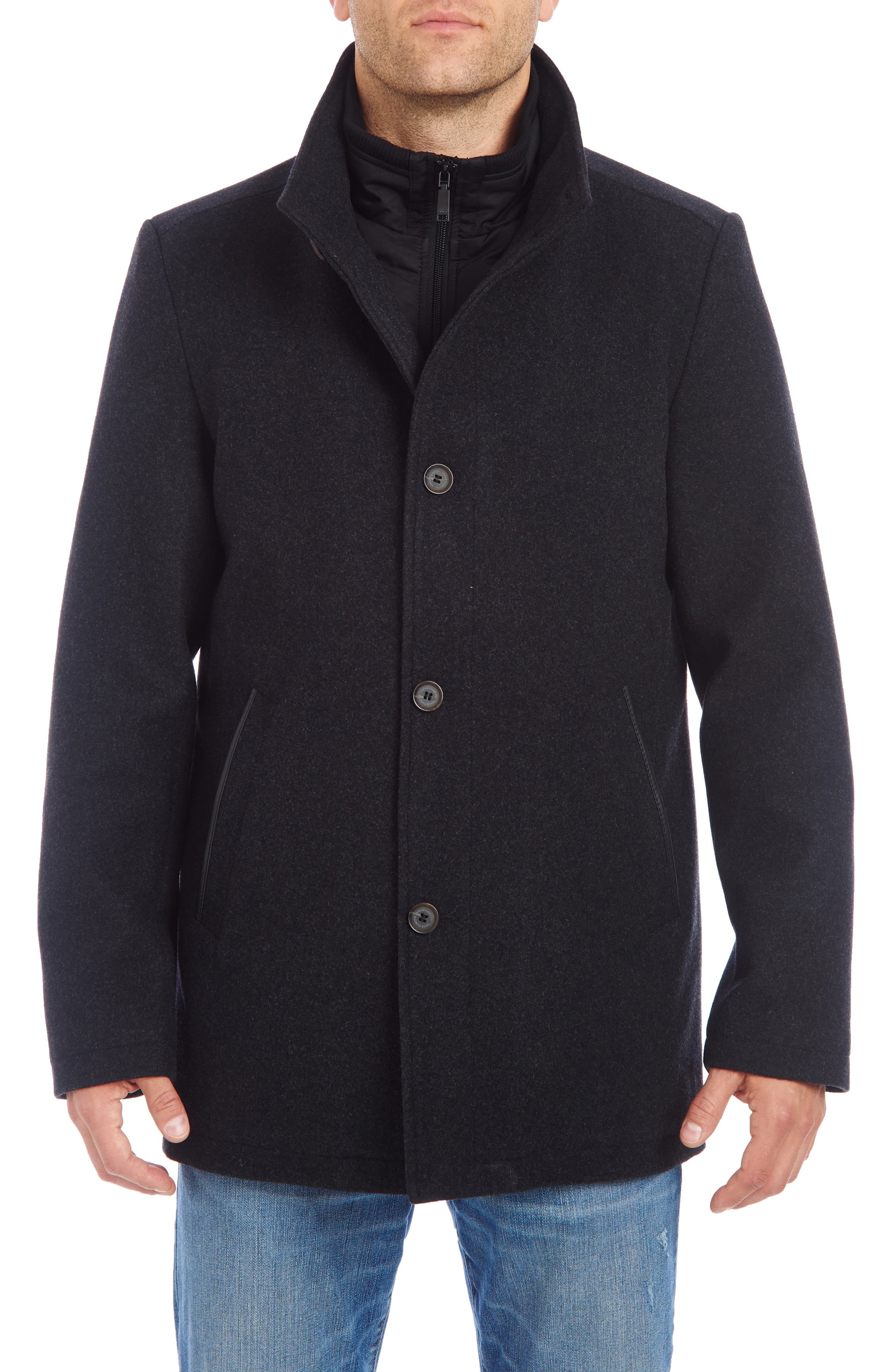 Men’s Vince Camuto Short Wool Blend Car Coat, Size Small – Grey | The ...
