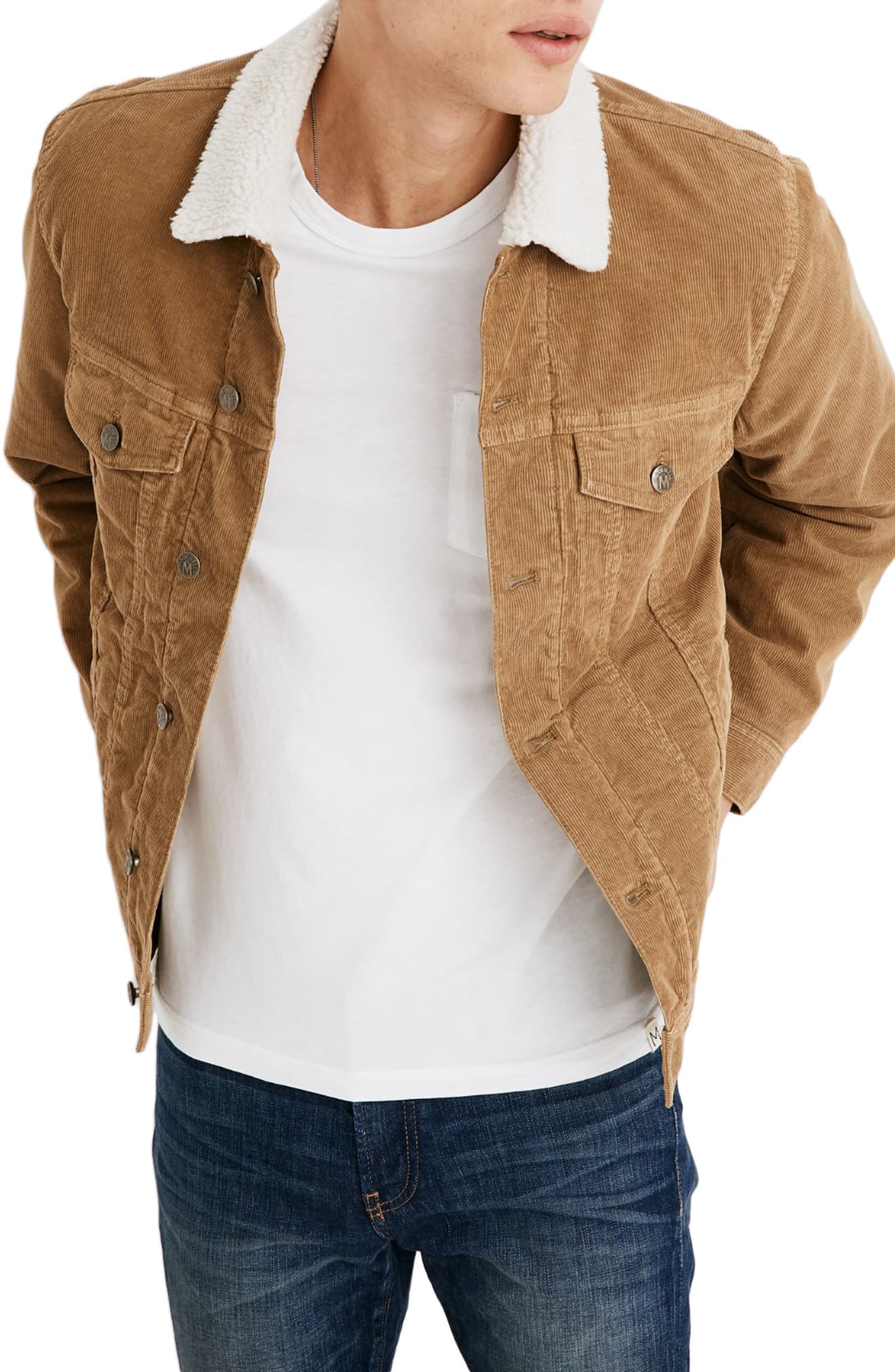 Men’s Madewell Fleece Lined Classic Jean Jacket Corduroy Edition, Size ...