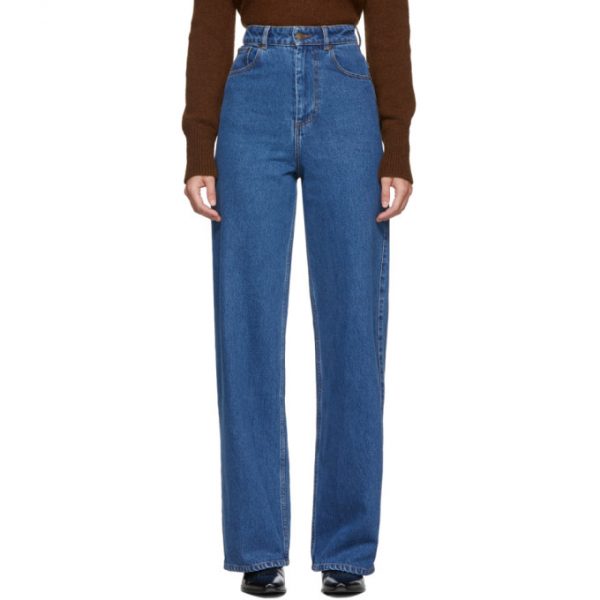 AMI Alexandre Mattiussi Blue Oversized Wide-Leg Jeans | The Fashionisto