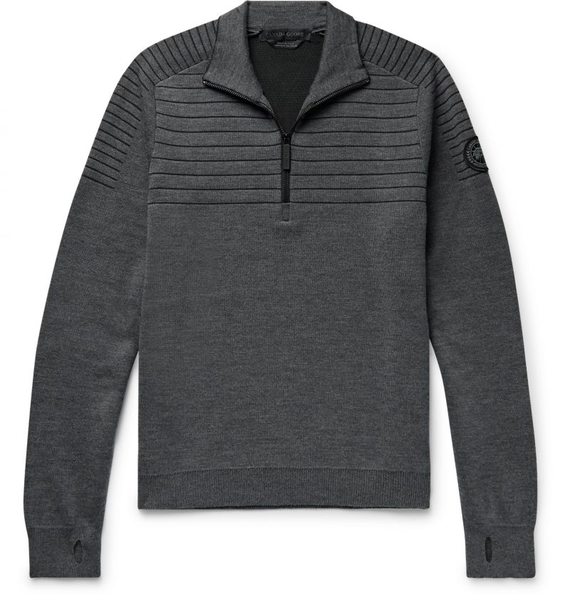 Canada Goose - Clarke Merino Wool-Blend Half-Zip Sweater - Men - Gray ...