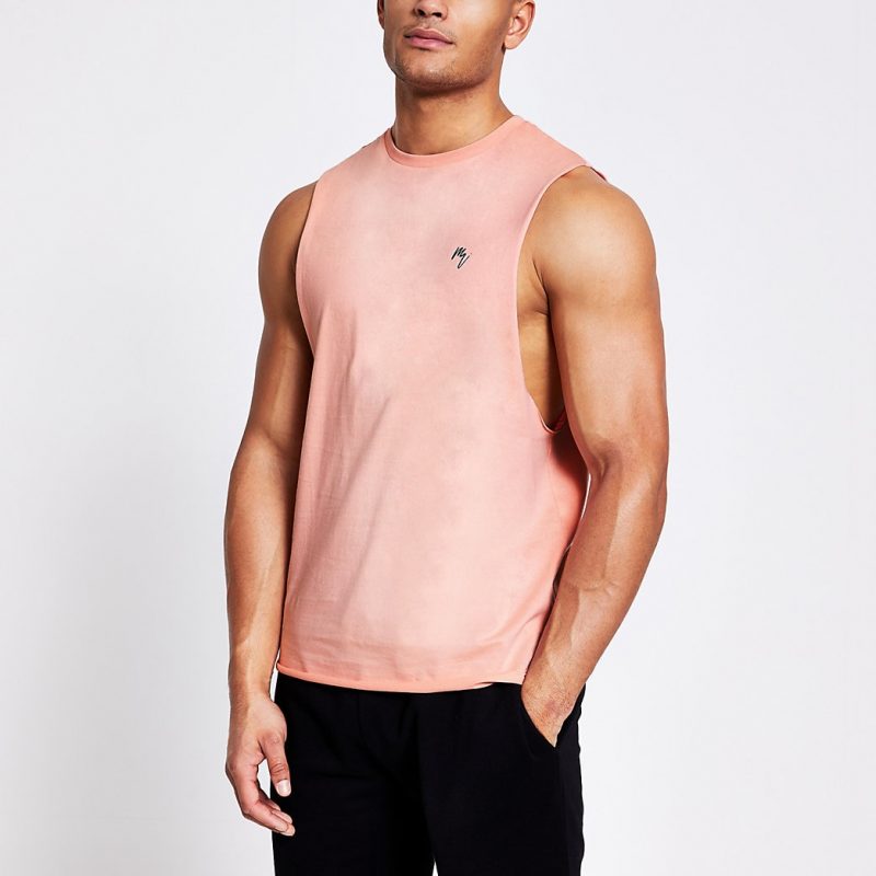 River Island Mens Maison Riviera pink muscle fit tank top – The Fashionisto