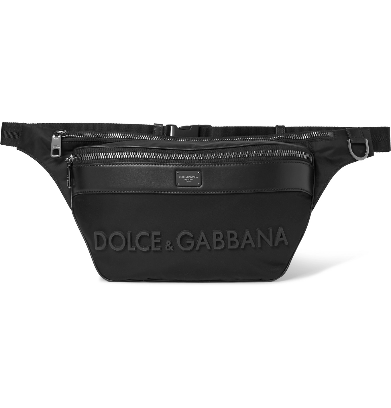 Dolce & Gabbana - Logo-Appliquéd Leather-Trimmed Nylon Belt Bag - Men ...