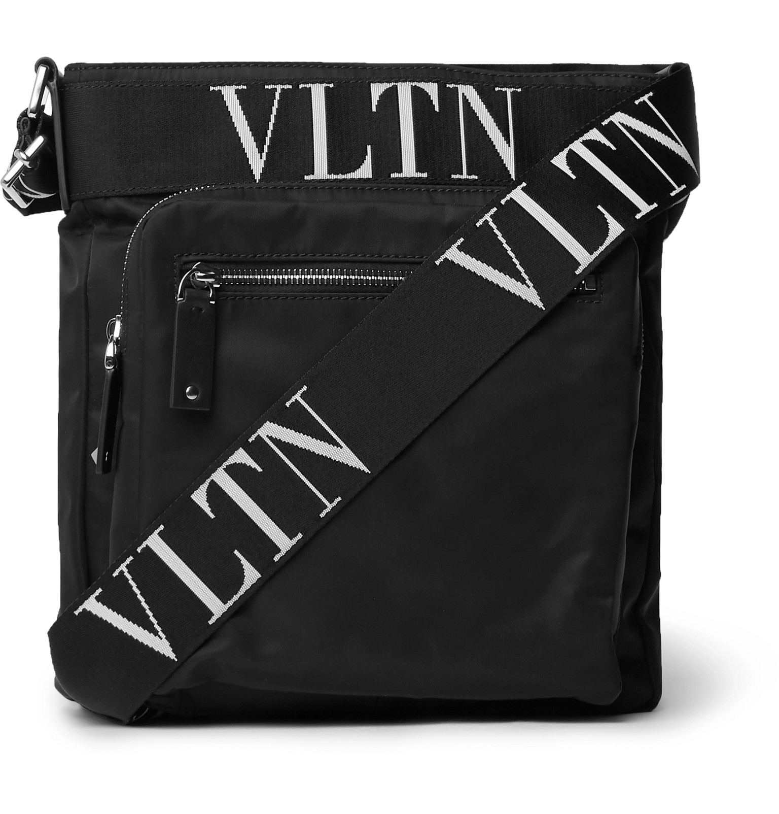 Valentino - Valentino Garavani Rockstud Logo Webbing-Trimmed Nylon ...
