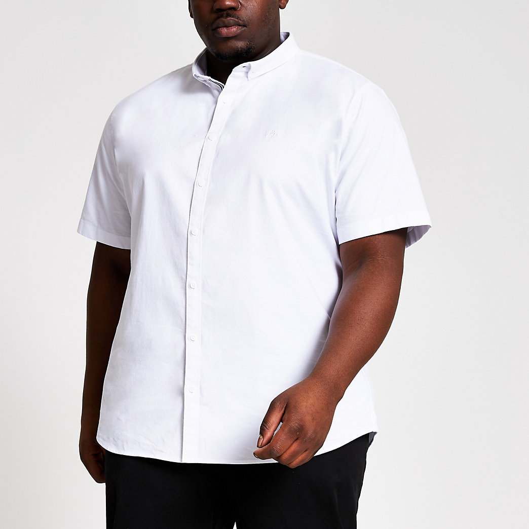 River Island Mens Big & Tall white slim fit Oxford shirt | The Fashionisto