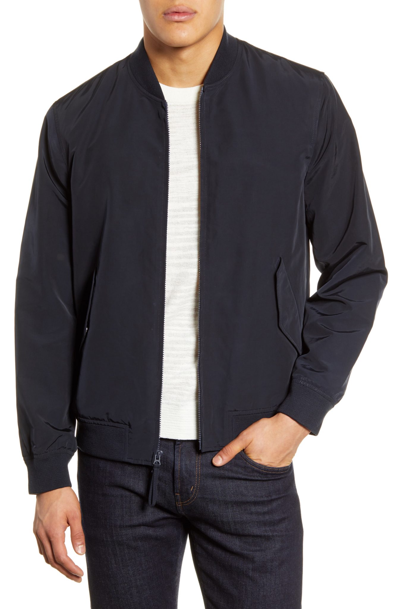 Men’s Club Monaco Bomber Jacket, Size X-Large - Blue | The Fashionisto
