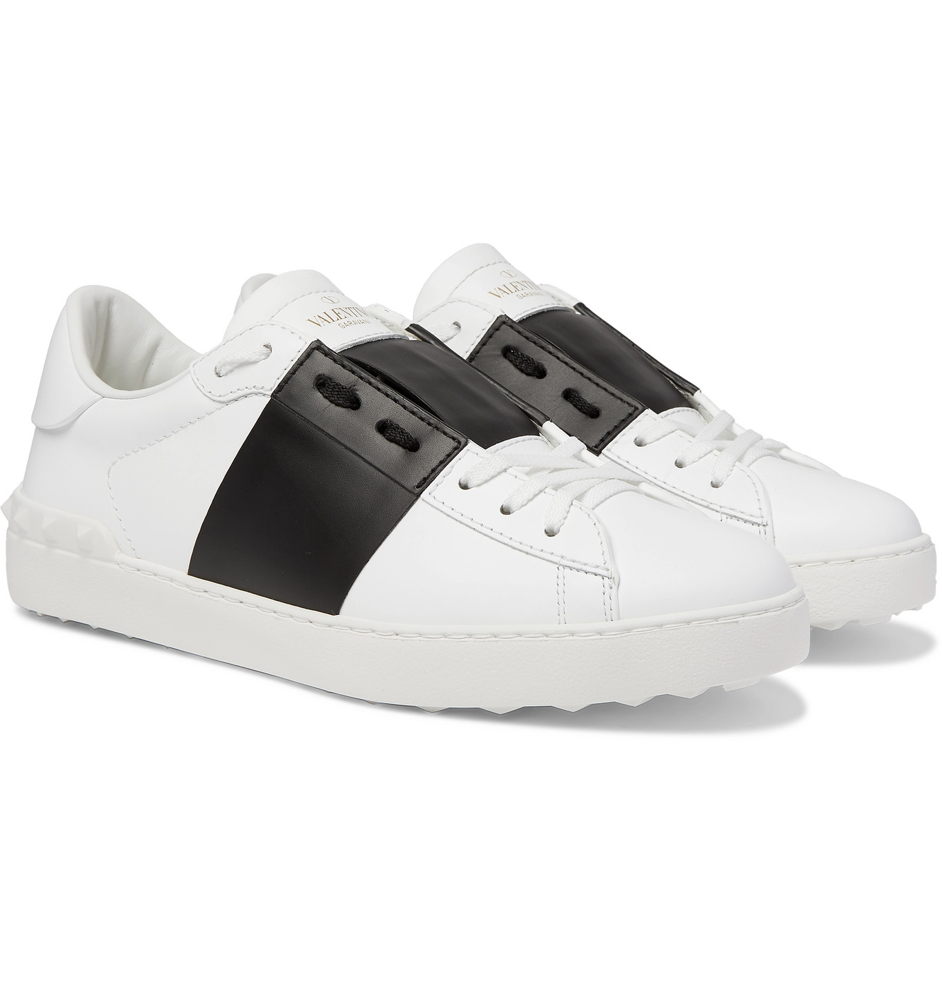 Valentino Valentino Garavani Open Striped Leather Sneakers Men Valentino Valentino Garavani Open Striped Leather Sneakers Men