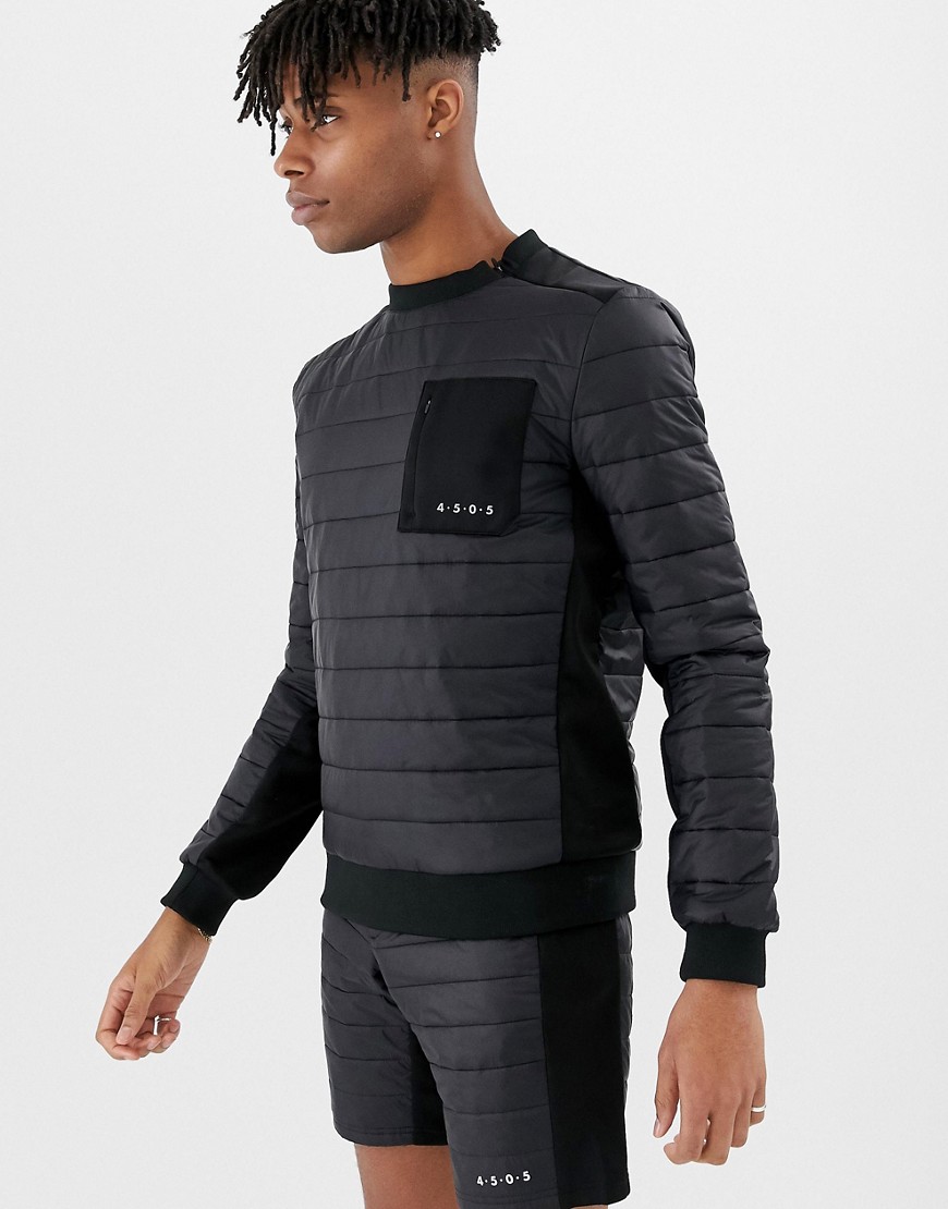 ASOS 4505 sweatshirt with quilted insulation-Navy | The Fashionisto