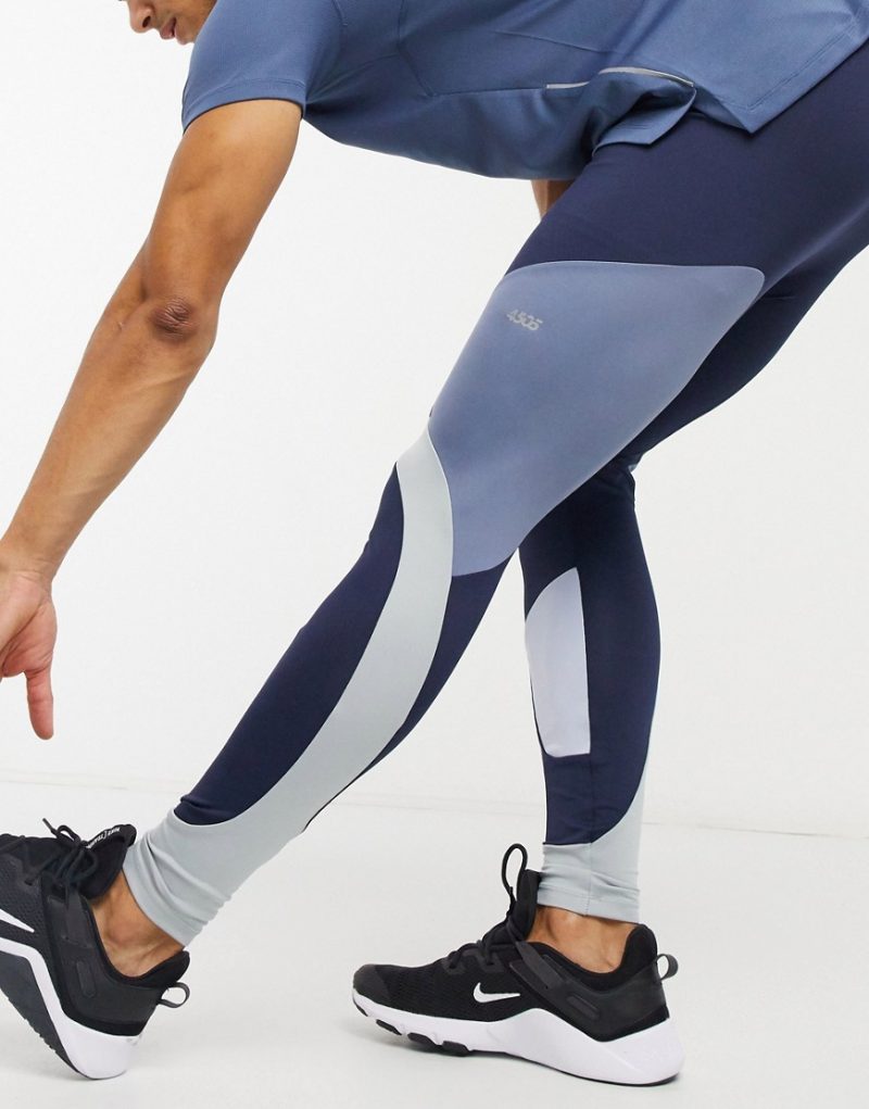 ASOS 4505 training tights with contrast panels-Blue | The Fashionisto
