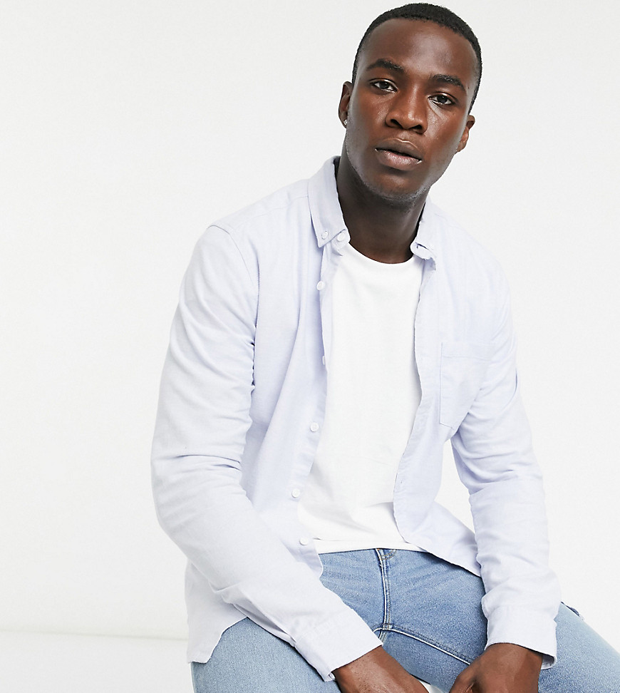 ASOS DESIGN Tall slim fit oxford shirt in blue yarn dye-Blues – The ...
