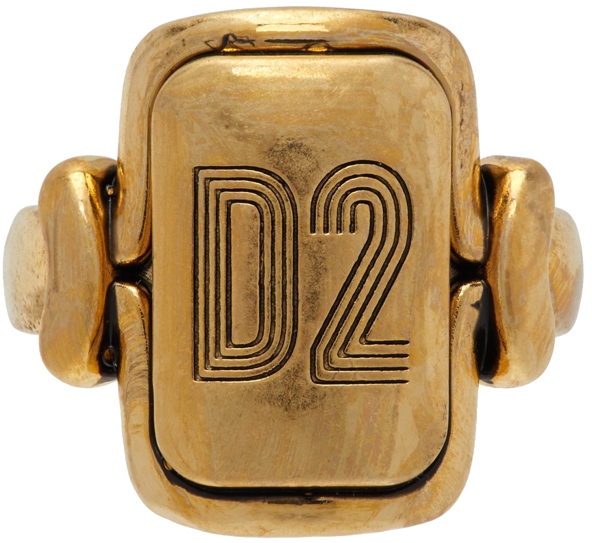Dsquared2 Gold Vintage 'D2' Ring – The Fashionisto